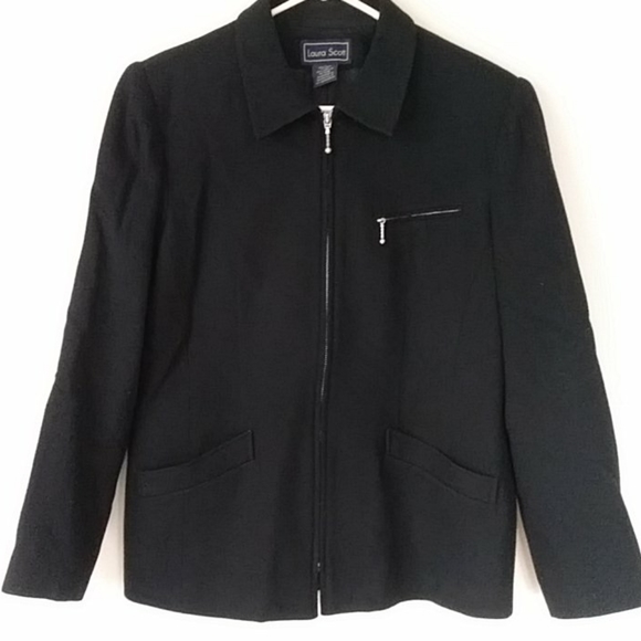 Laura Scott | Jackets & Coats | Laura Scott Wool Lined Jacket Black ...
